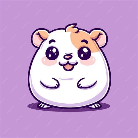 귀여운 햄스터 만화 캐릭터 터 일러스트레이션 프리미엄 벡터