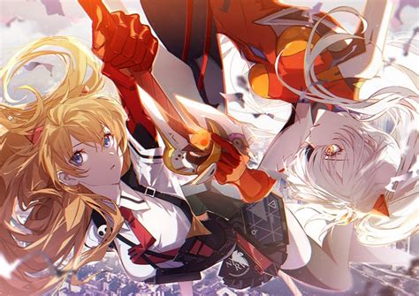 Kiana Kaslana Honkai Impact 3rd Blonde Neon Genesis Evangelion Sua