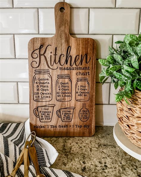 Kitchen Conversion Chart Cutting Board Josephine Thomas Home