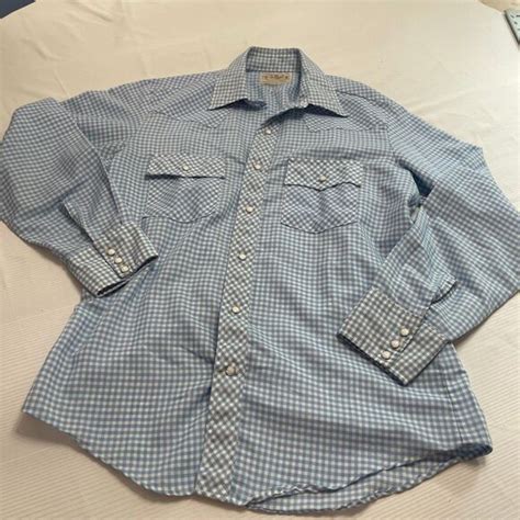 Mr Leggs Shirts Vintage Mr Leggs Shirt Mens L Blue Plaid Western