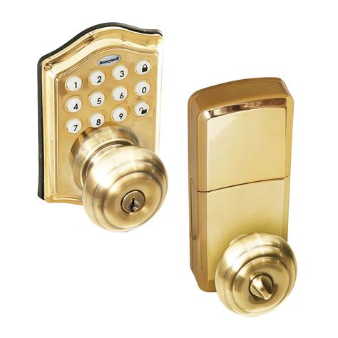 Honeywell Polished Brass Cylinder Lighted Keypad At