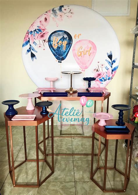 Locaçãoaluguel Decor Chá Revelação Rosa E Azul Marinho Rj Elo7
