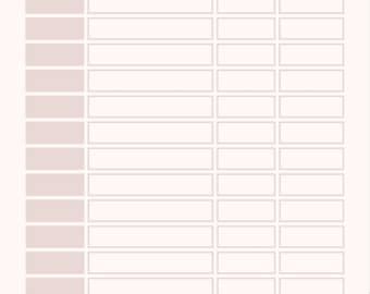 Simple Floral Assignment Tracker Etsy