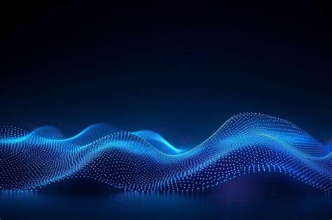 Premium Ai Image Dynamic Blue Particle Wave Abstract Sound