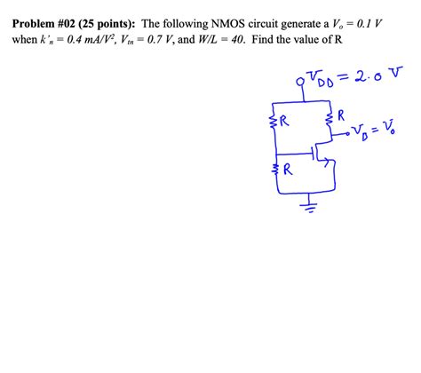 Solved Problem Points The Following Nmos Circuit Chegg