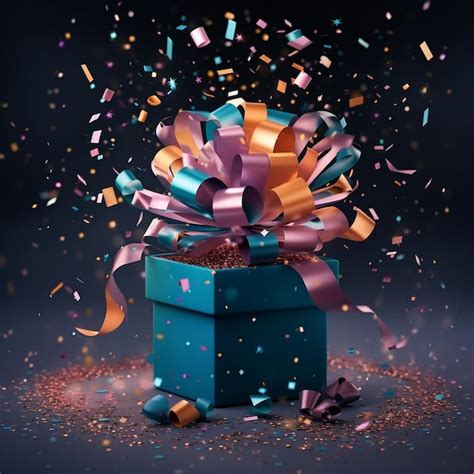 Premium Ai Image T Box Confetti Explosion Magic Open Surprise