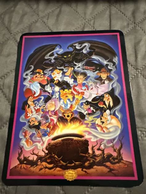 Walt Disney World Villains Postcard Chernabog Captain Hook Maleficent
