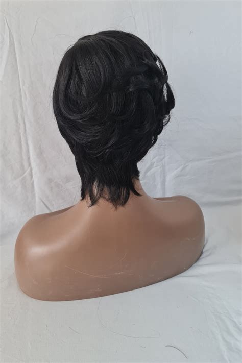 Short Pixie Cut Layered Wig With Bangs Synthetic Wig For Women Daily