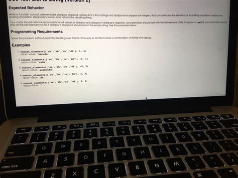 Solved Expected Behavior Function Concat Elementslist