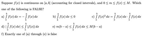 Solved Suppose F X Is Continuous On A B Accounting For Chegg