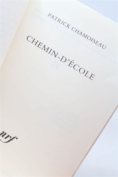 Chemin Décole By Patrick Chamoiseau Couverture Souple 1994