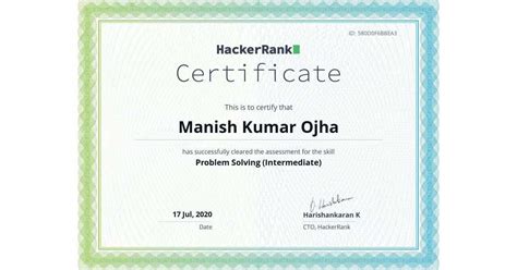manish kumar ojha on linkedin hackerrank problemsolving cpp