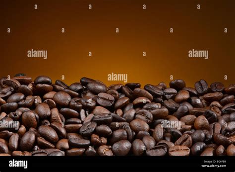 Closeup Of Fresh Roasted Coffee Beans With A Light To Dark Warm