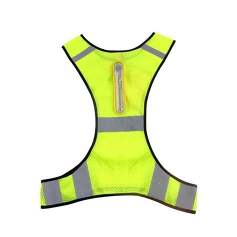 Gilet De Securite Taille Jaune De Nuit En Plein Air Équitation Courir
