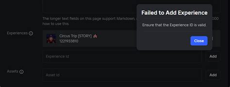 Unable To Add Experiences Creator Hub Create Roblox Bugs