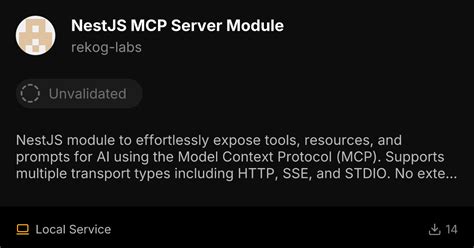 Nestjs Mcp 服务器模块 Mcp Servers · Lobehub