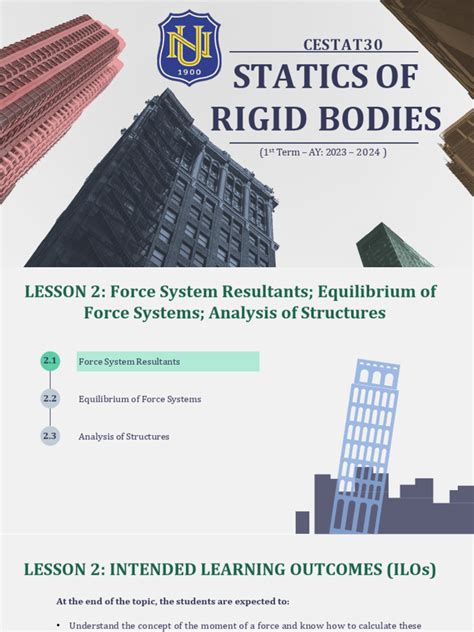 02 Cestat30 Statics Of Rigid Bodies Force Systems Resultants Part1 Pdf Force Torque