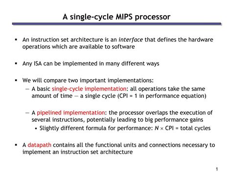 ppt a single cycle mips processor powerpoint presentation free