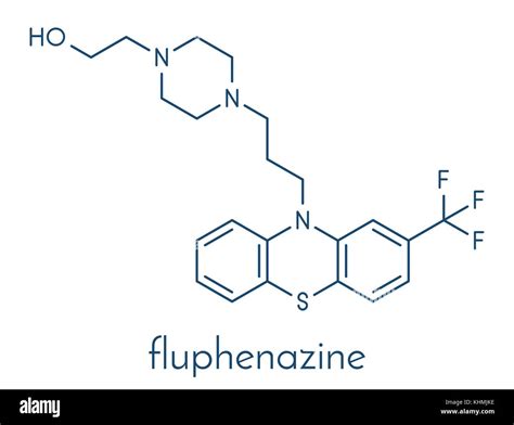 Fluphenazine Antipsychotic Drug Molecule Skeletal Formula Stock Vector