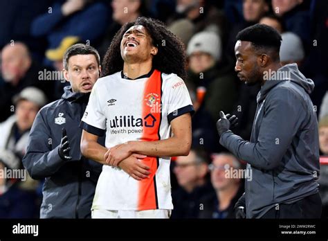 Tahith Chong Of Luton Town Is In Agony After Injuring His Arm Afc