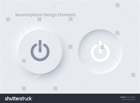 Editable Neumorphism On Off Round Shape Stock Vector Royalty Free 1972190432 Shutterstock