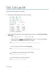 Lab09 Docx CSC 120 Lab 09 NOTE Points X Indicated For Each Problem