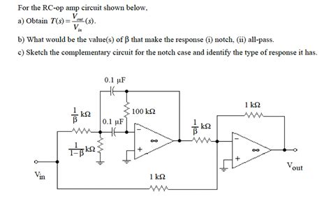 For The RC Op Circuit Shown Below A Obtain Chegg Com