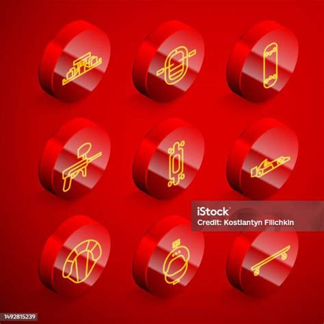 포뮬러 1 경주용 자동차 래프팅 보트 스케이트보드 트릭 페인트볼 총 롱보드 스케이트보드 낙하산 헬멧 및 액션 카메라 아이콘을 설정합니다 벡터 1에 대한 스톡 벡터 아트 및