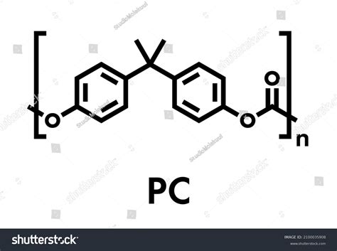 Polycarbonate Pc Plastic Chemical Structure Made Stock Vector Royalty