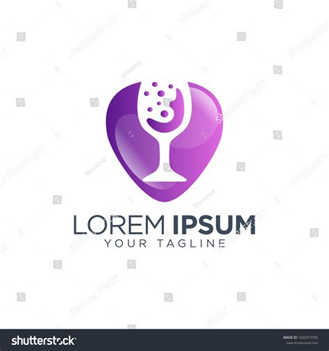 Wine Glass Logo Design Template Vector Stock Vector Royalty Free