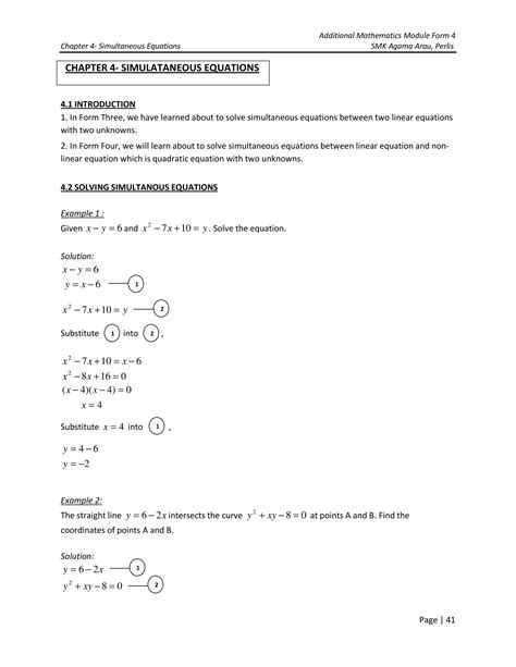 Chapter 4 Simultaneous Equations Pdf