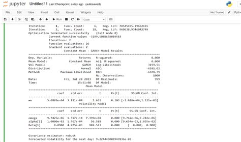 What Is Garch Model In Python Askpython