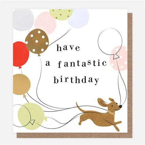 Sausage Dog Birthday Card The Dotty House