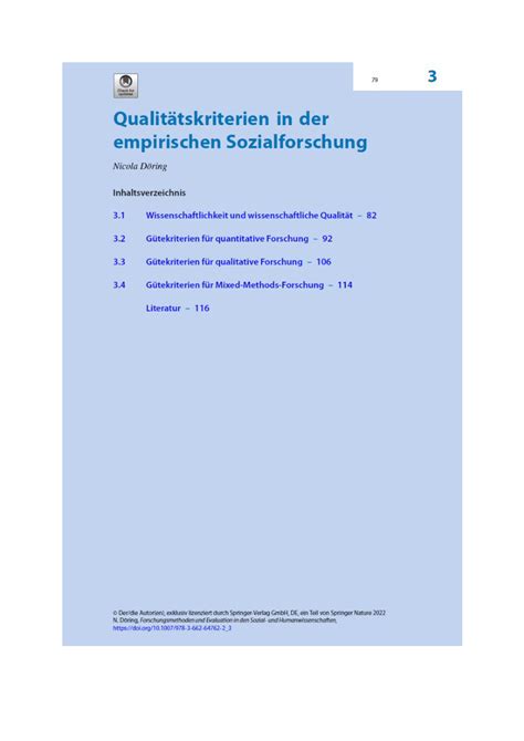 PDF Qualitätskriterien in der empirischen Sozialforschung