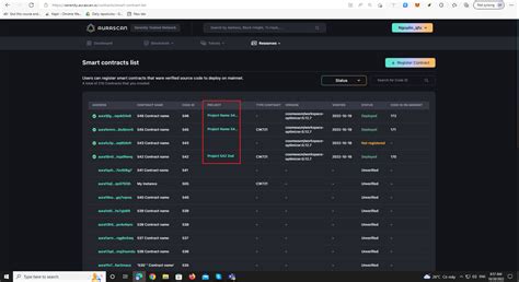 Contractonmainnet Add Column Project And Project Details Page · Issue