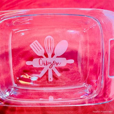 Glass Etching Print Cut Craft