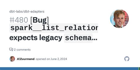 Bug `sparklistrelationswithoutcaching` Expects Legacy `schema` Field · Issue 480 · Dbt