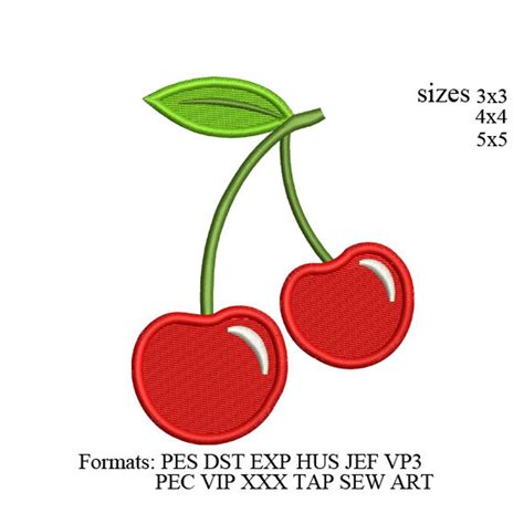 Cherry Embroidery Designcherries Embroidery Designmachine Embroidery