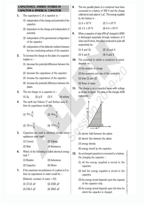 SOLUTION Practice Questions Of Capacitance For Neet Studypool