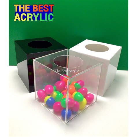 Thebest Acrylic Lucky Draw Box Or Coupon Black Color Size 20x20x20 Cm