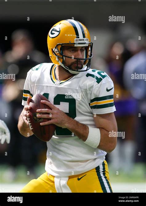 Green Bay Packers Quarterback Aaron Rodgers 12 Looks To Pass