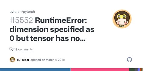 Runtimeerror Dimension Specified As 0 But Tensor Has No Dimensions
