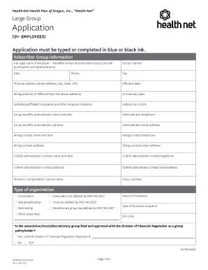 Fillable Online Small Group Enrollment And Change Application Fax Email