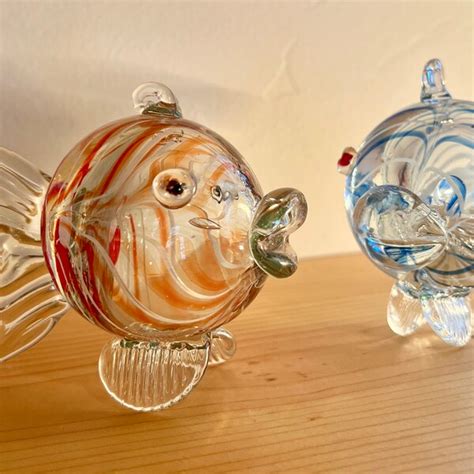 Glass Hanging Fish Etsy