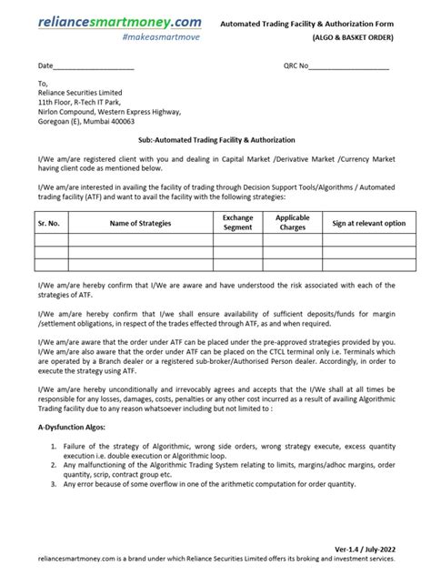 Algo Trading Activation Ver 1 4 Pdf Algorithmic Trading Algorithms