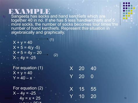 Pair Of Linear Equation In Two Variable Ppt Physics Science