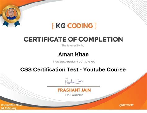 aman khan on linkedin css completion certificate