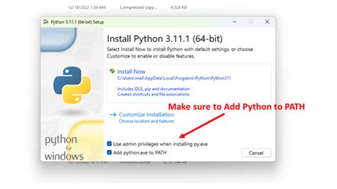 Установка Python 3 11 на Windows 11