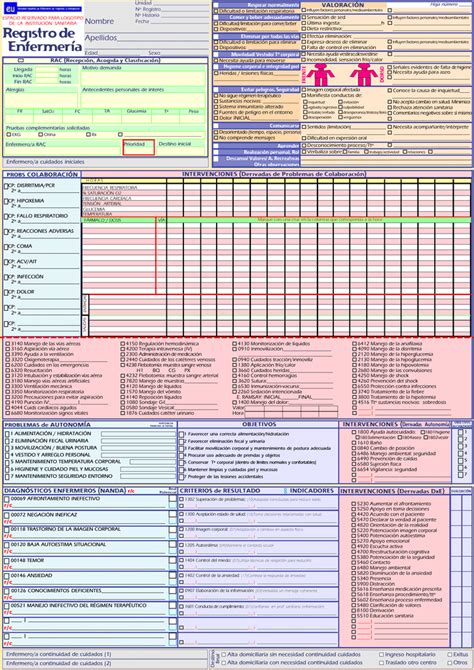Hoja de Registro de Enfermería