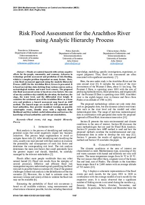 Pdf Risk Flood Assessment For The Arachthos River Using Analytic Hierarchy Process